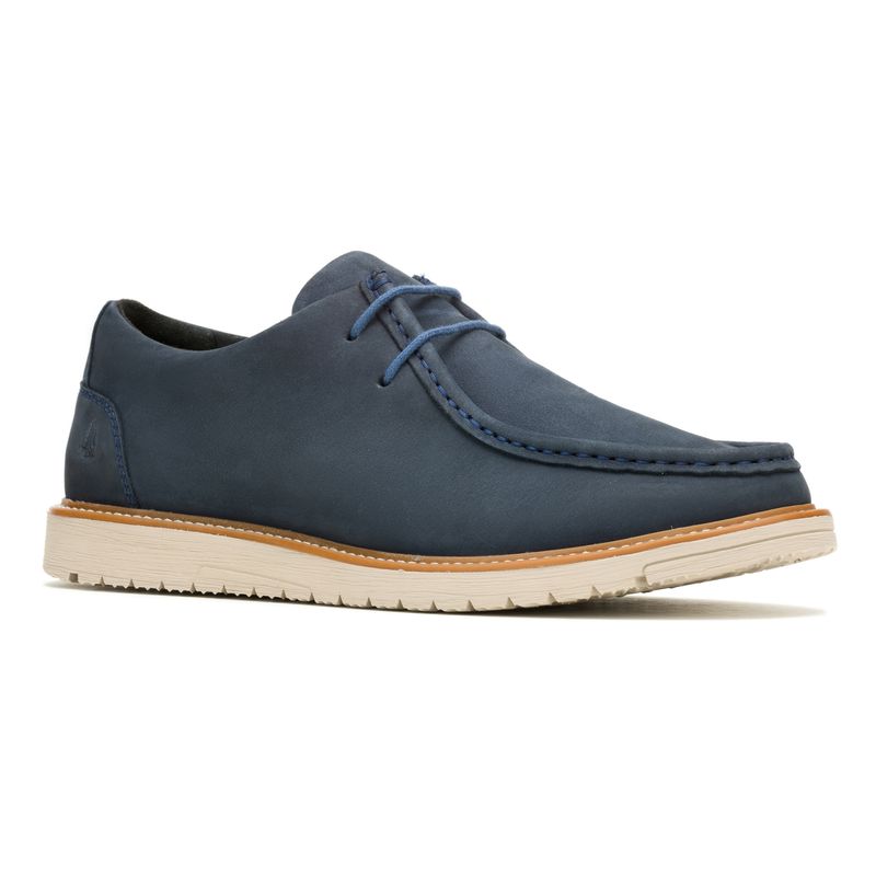 Zapato Para Hombre Cuero Jenson Mocc Toe Azul Hush Puppies - Supermall Perú