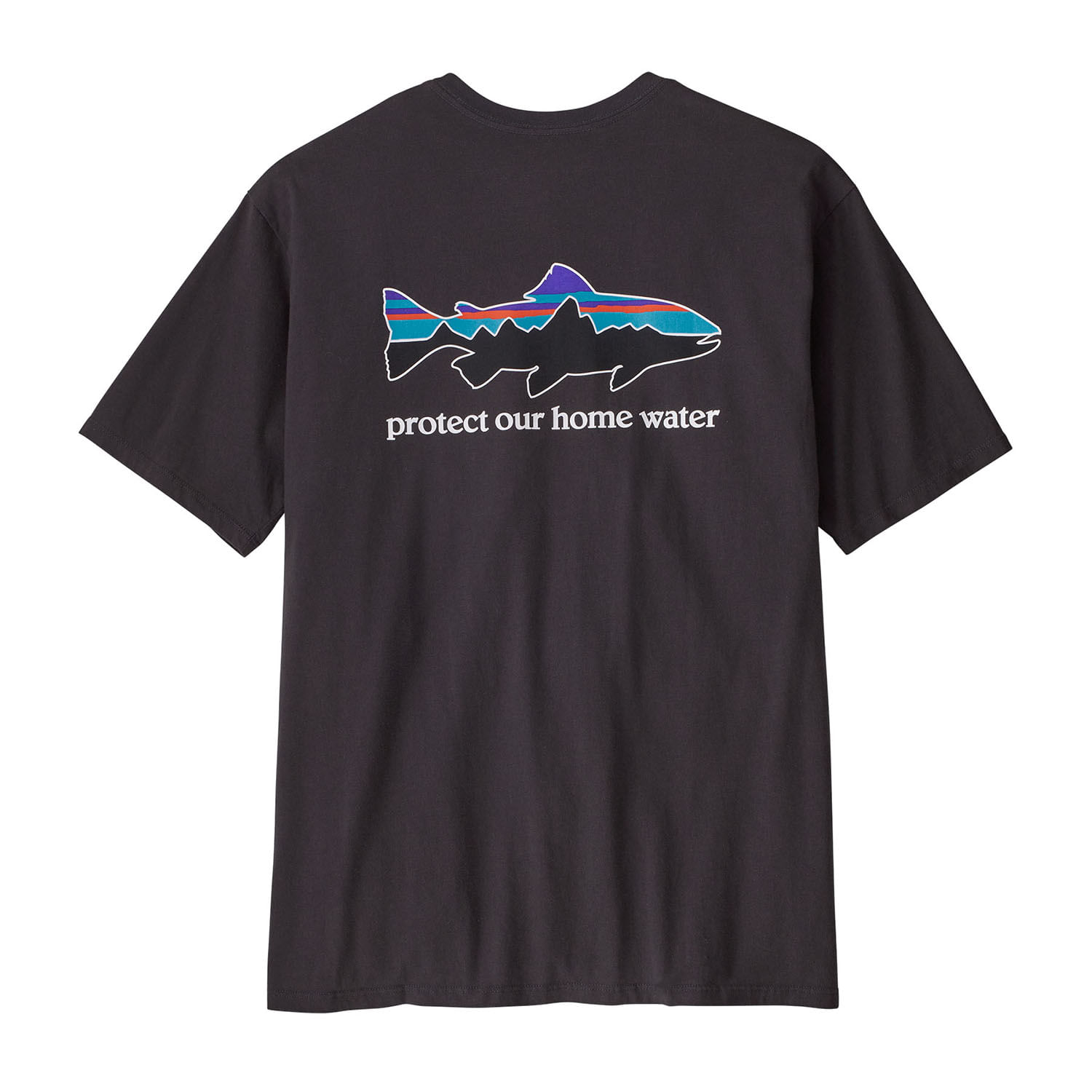 Polo M/C Outdoor Para Hombre Home Water Trout Organic Negro | Patagonia ...